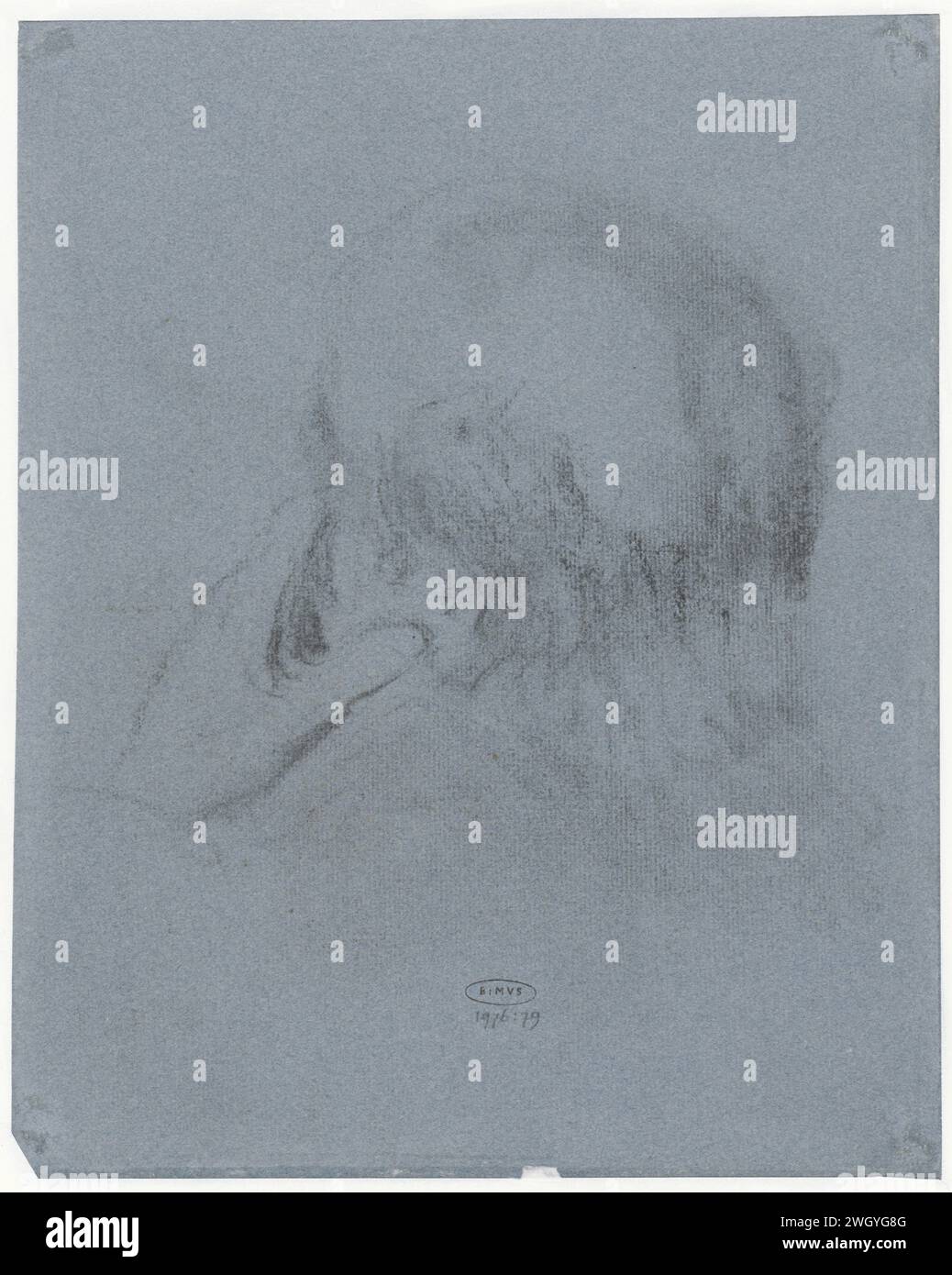 Portrait sketch of Alphons Marie Antoine Joseph Grandmont, diagonally ...