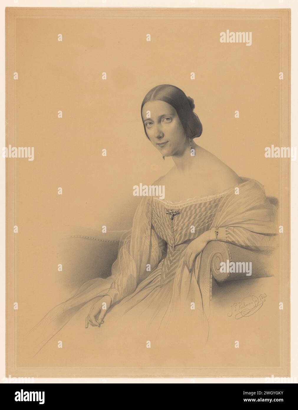 Portrait of Catherina Daniela, 1843 drawing Portrait of Catherina ...