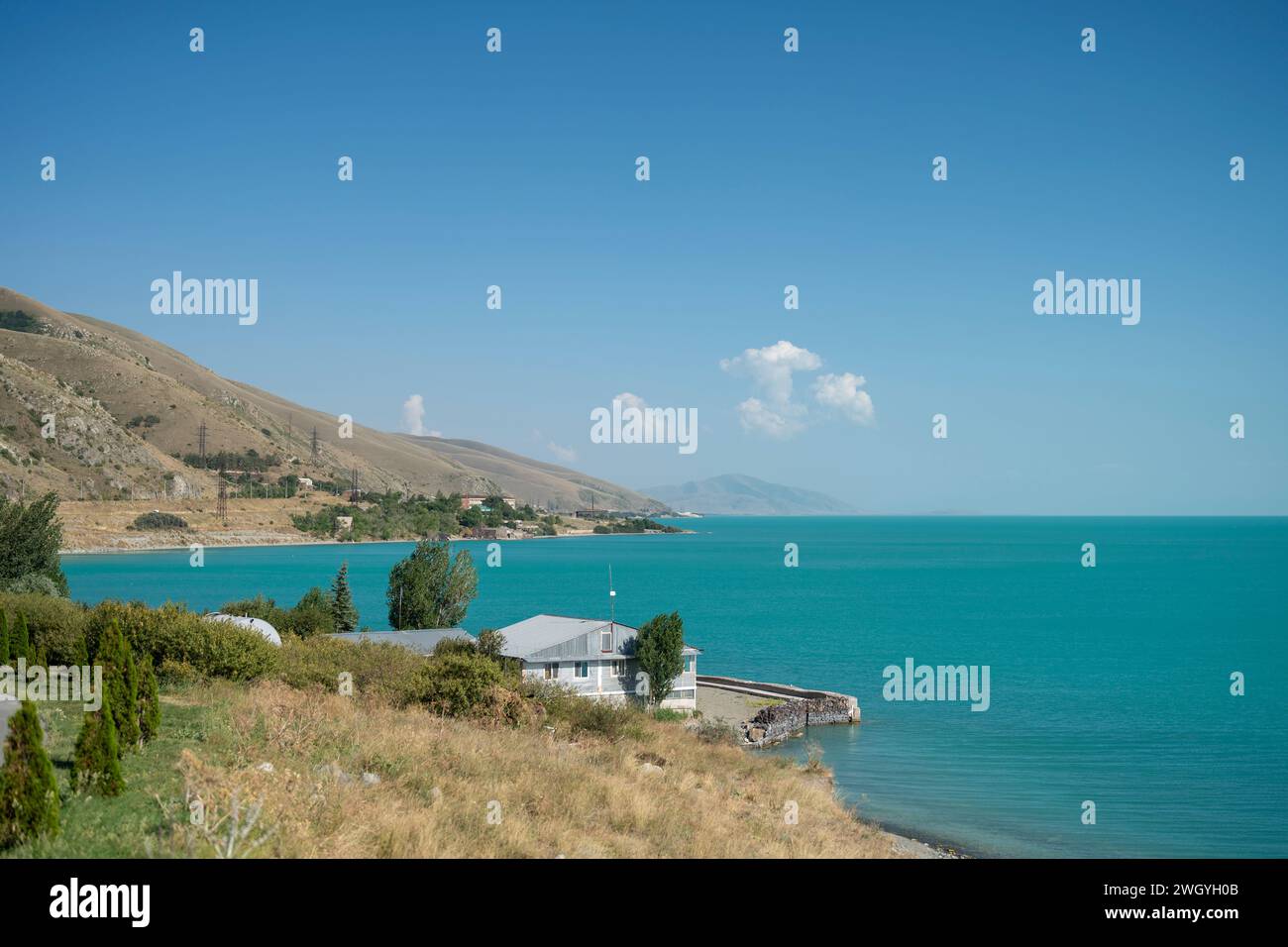 Beautiful Lake Sevan among the picturesque mountains of sunny Armenia Stock Photo - Alamy