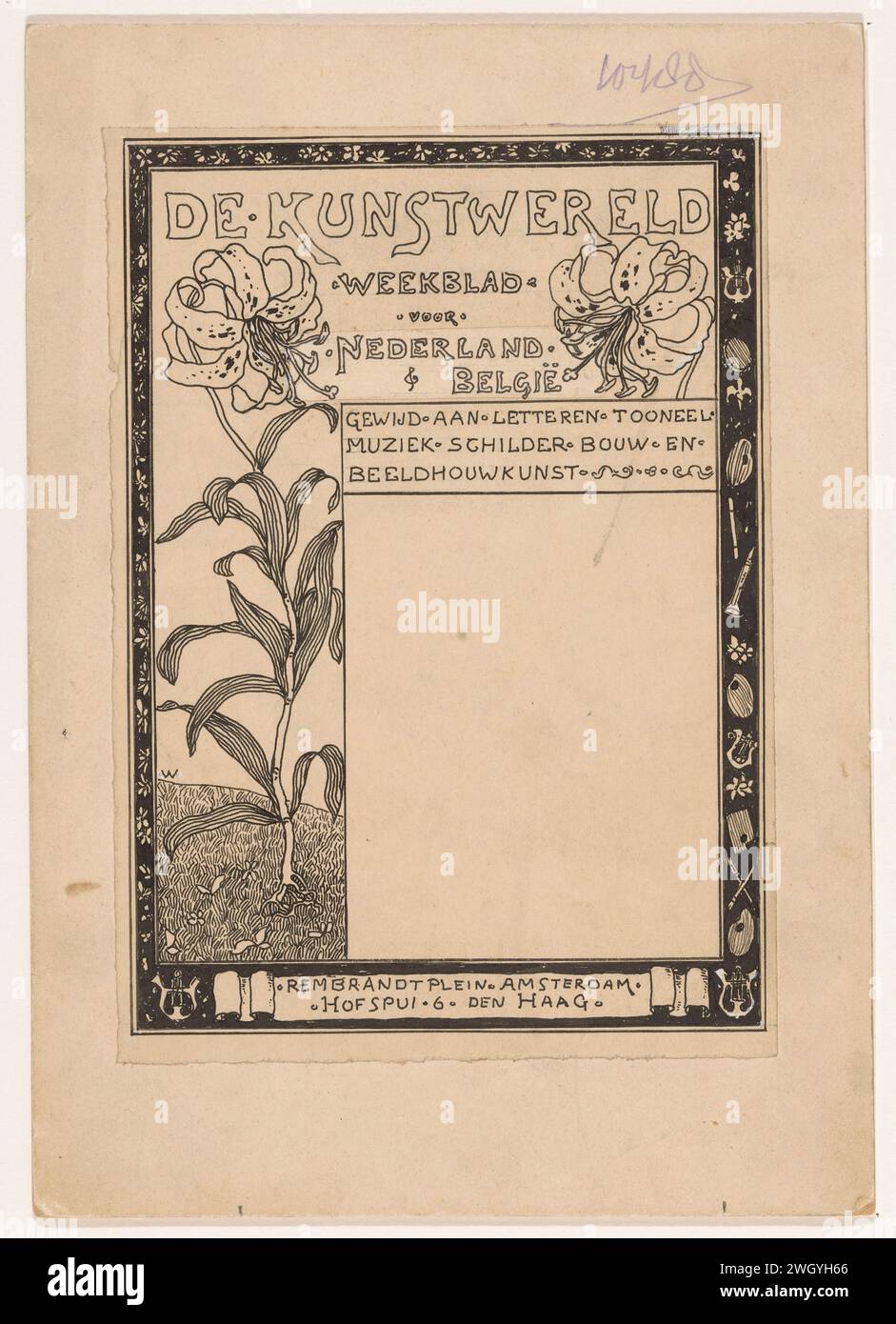 Design cover for Weekblad De Kunstwereld, Willem Wenckebach, 1878 ...