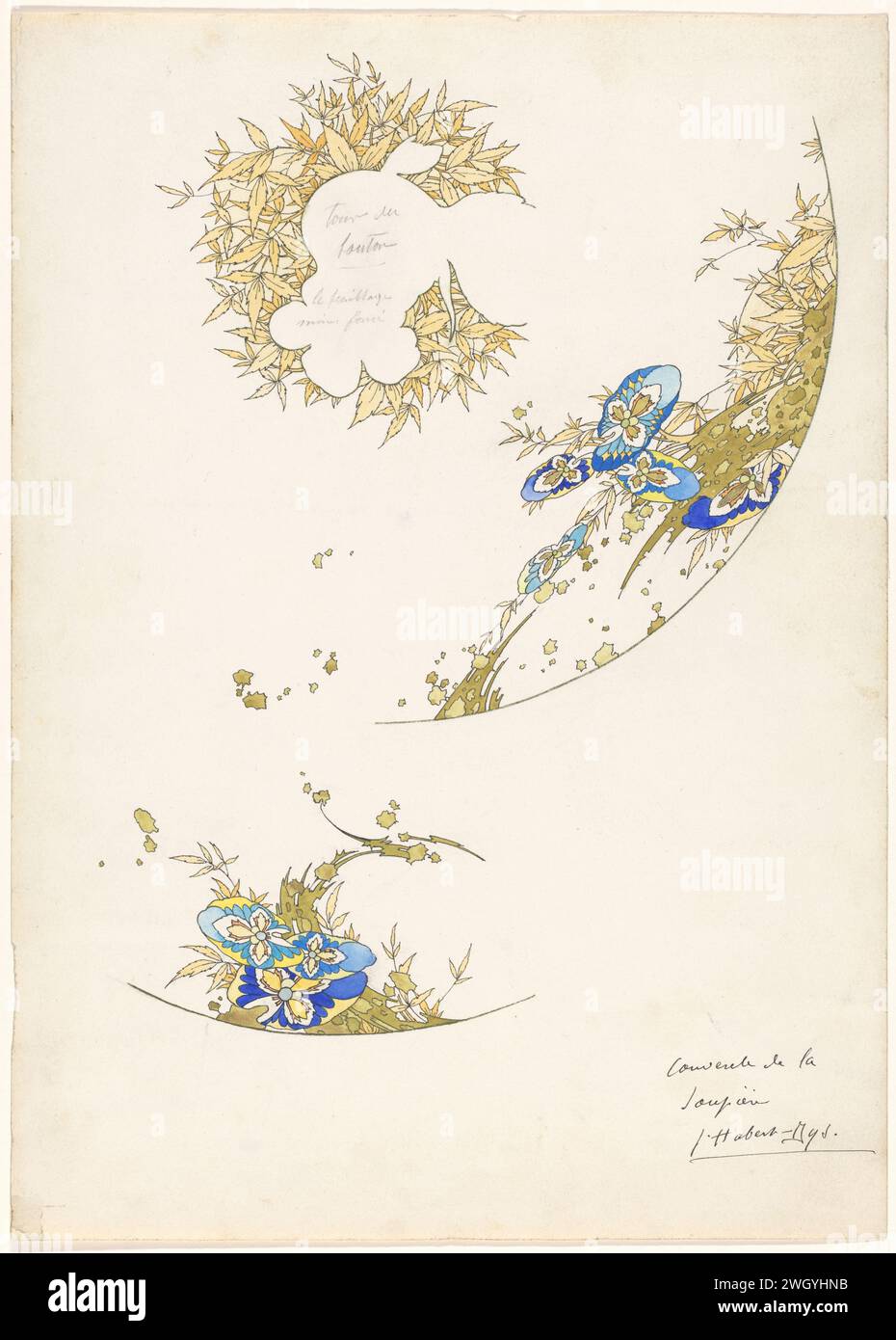 Design for the painting of the lid of a soup turbine of a porcelain ...