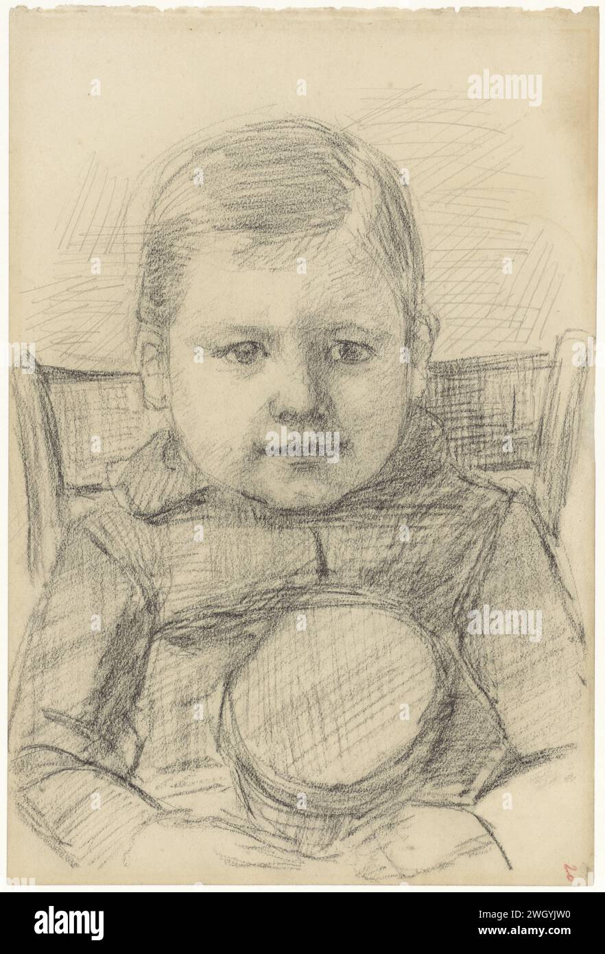 Sitting boy with cap in the hands, Joseph Israëls, 1834 - 1911 drawing ...