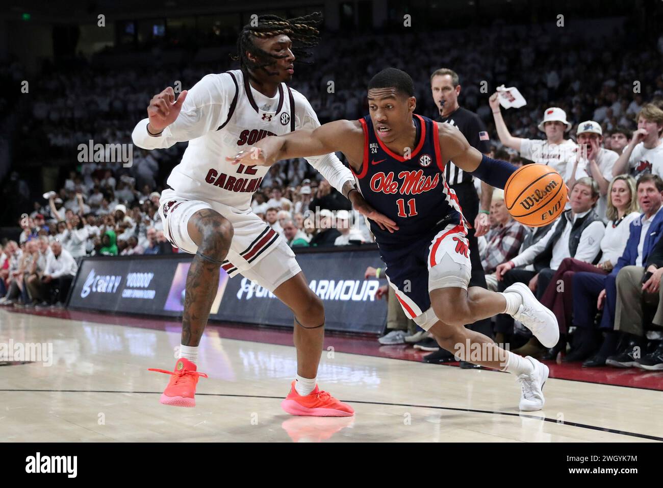 Mississippi guard Matthew Murrell (11) drives to the basket past South ...