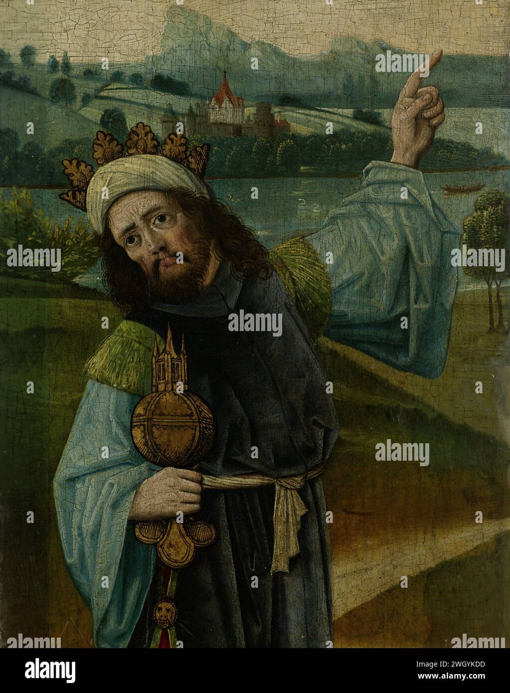 King Melchior, one of the Three Magi, Pointing at the Star, fragment ...