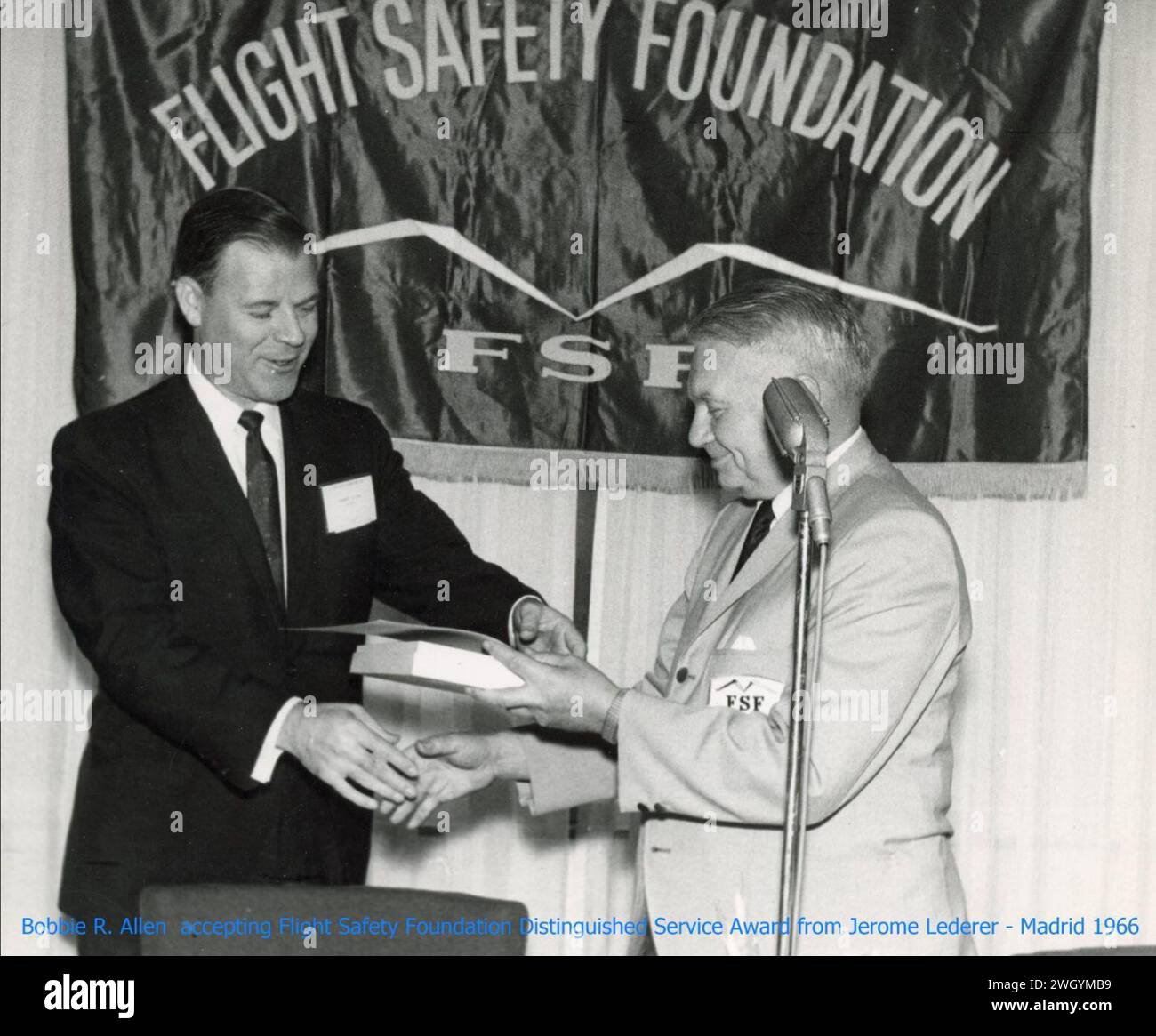 B.R. Allen accepting Flight Safety Foundation Distinguished Service ...
