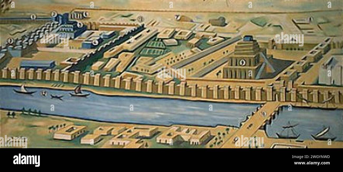 Babylon 600BC Painting Stock Photo - Alamy