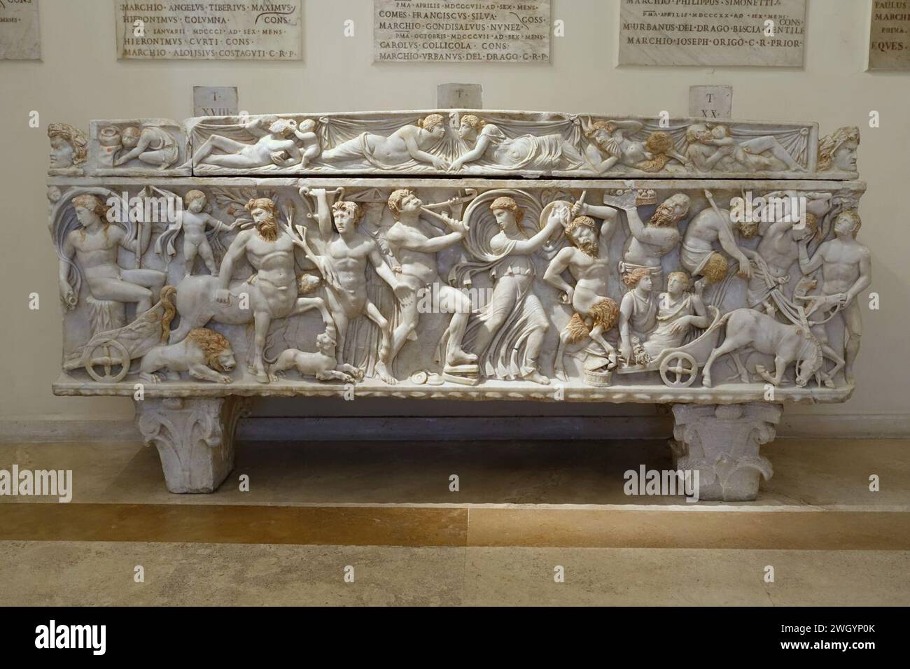 Bacchic procession, sarcophagus Stock Photo - Alamy