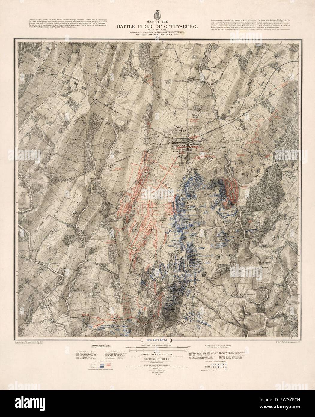 Bachelder - Third day's battle. Gettysburg, July 3rd, 1863 Stock Photo ...