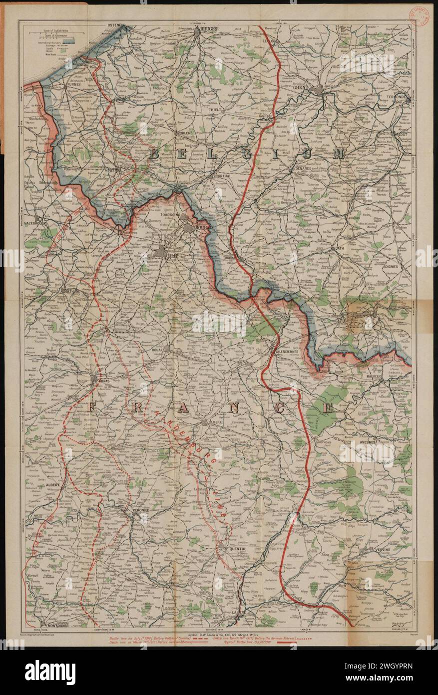 Bacon's large-scale map of the British Battle Front, 1918 (5008111 ...
