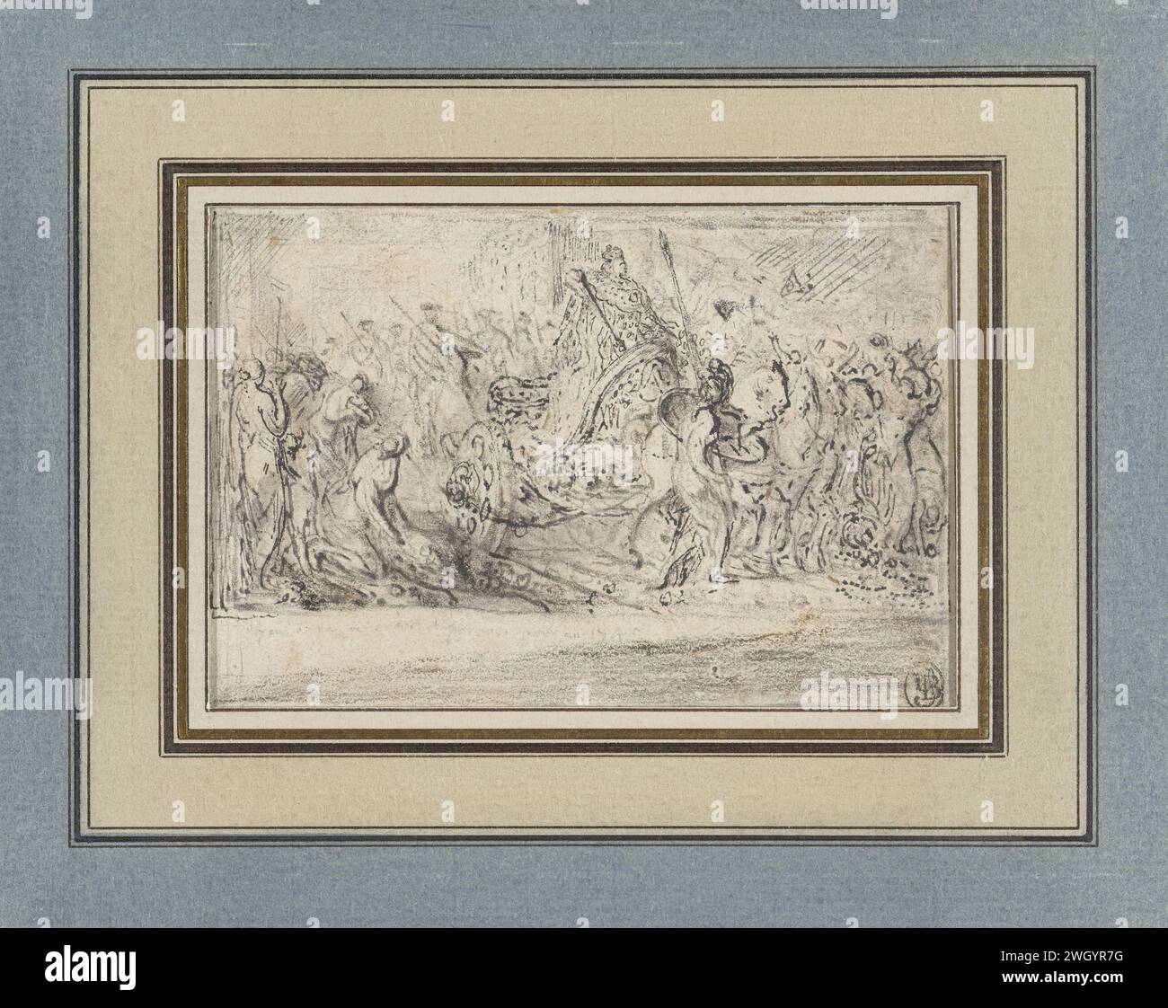 Allegory on the return to Paris of Lodewijk XVI after his coronation in ...
