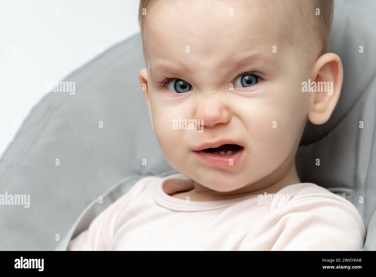 Hungry and tired baby crying, a call for attention. Concept of basic infant care Stock Photo - Alamy
