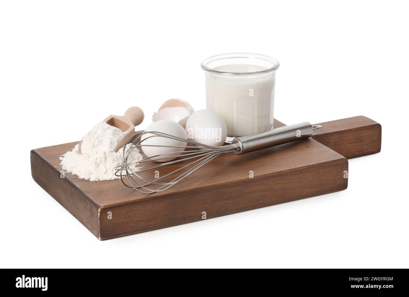 Whisk wooden utensil flour Cut Out Stock Images & Pictures - Alamy