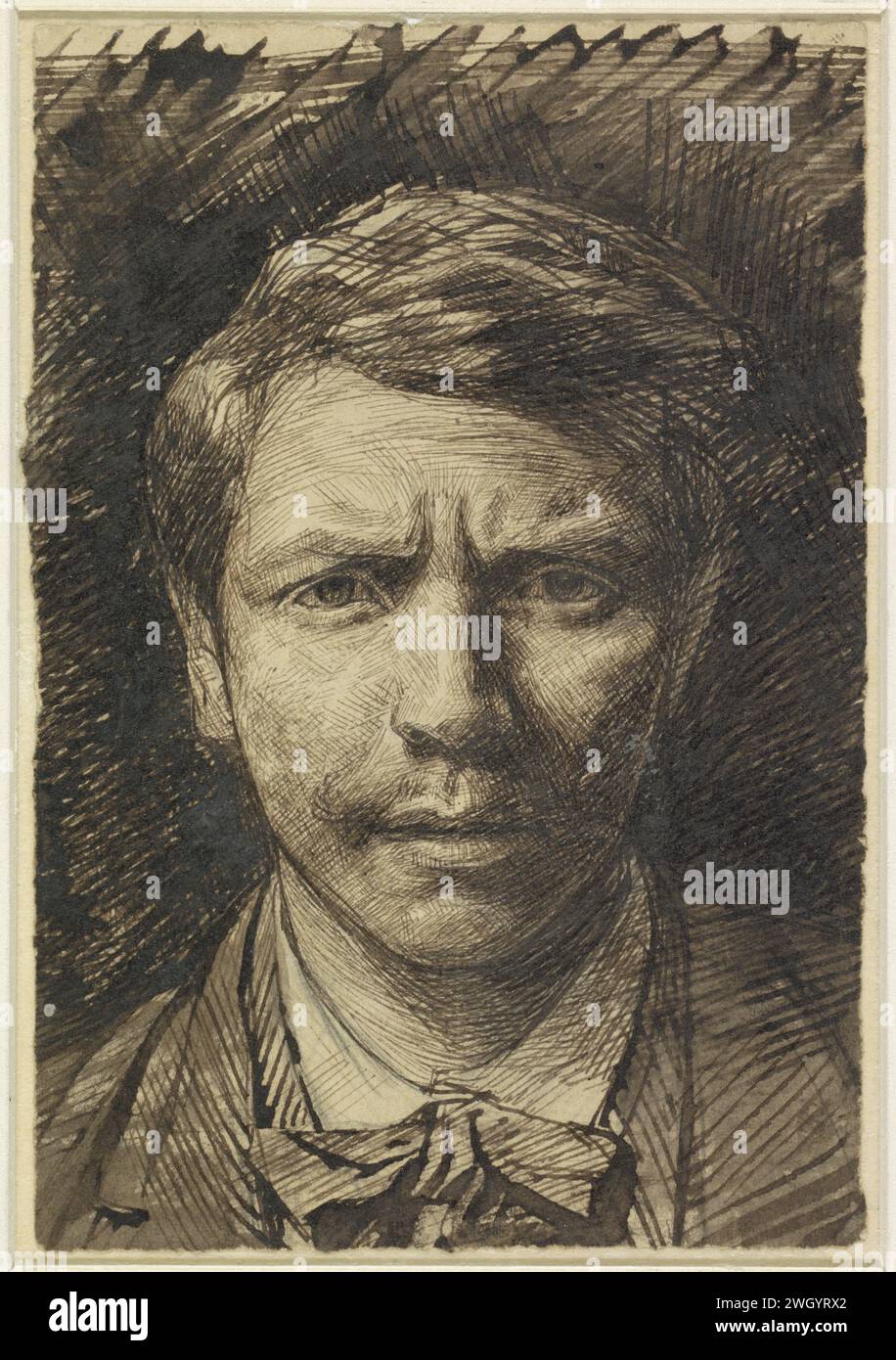 Self -portrait of Jac van Looij, Jac van Looij, 1856 - 1930 drawing ...