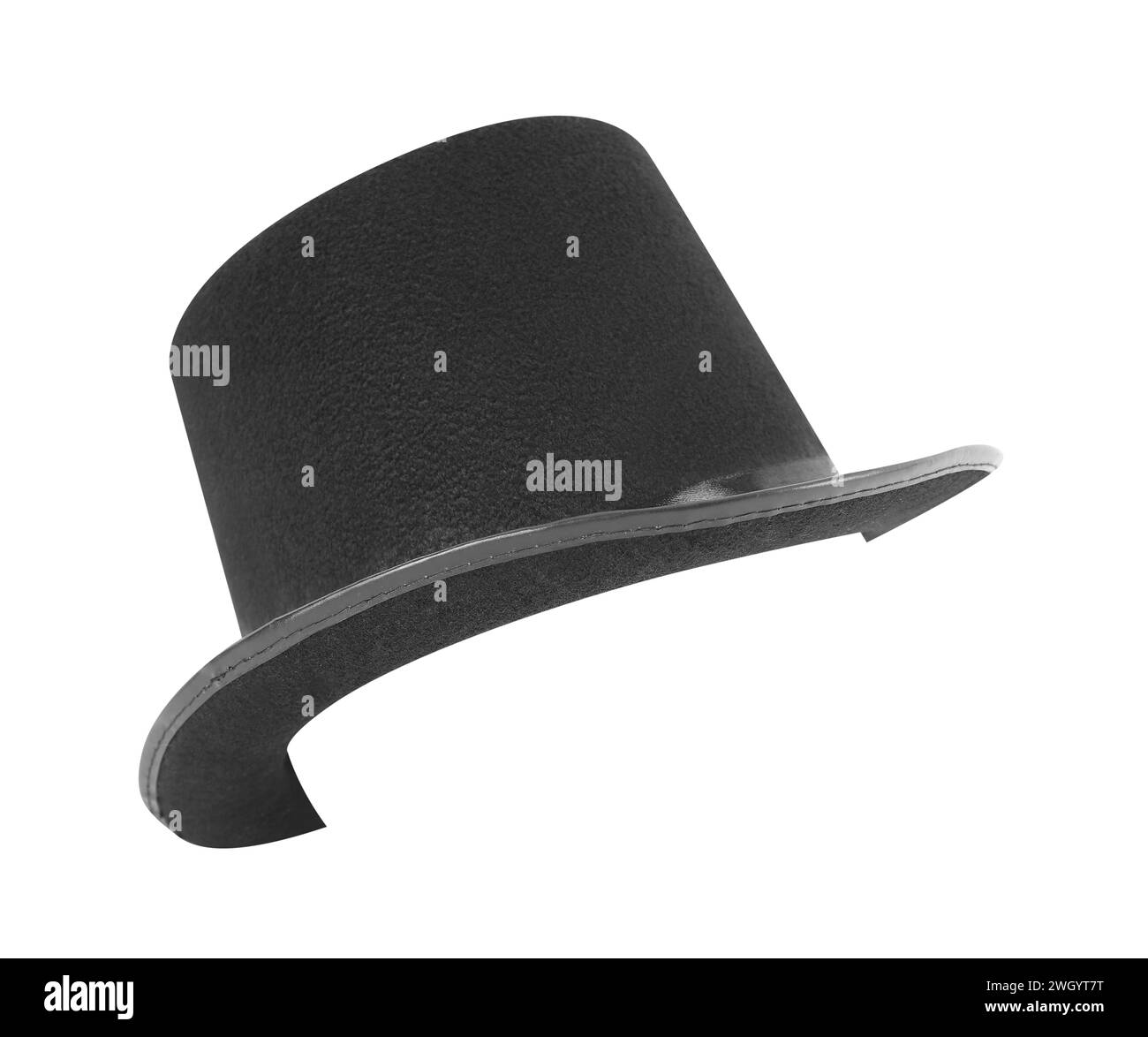 Black magician top hat isolated on white Stock Photo - Alamy