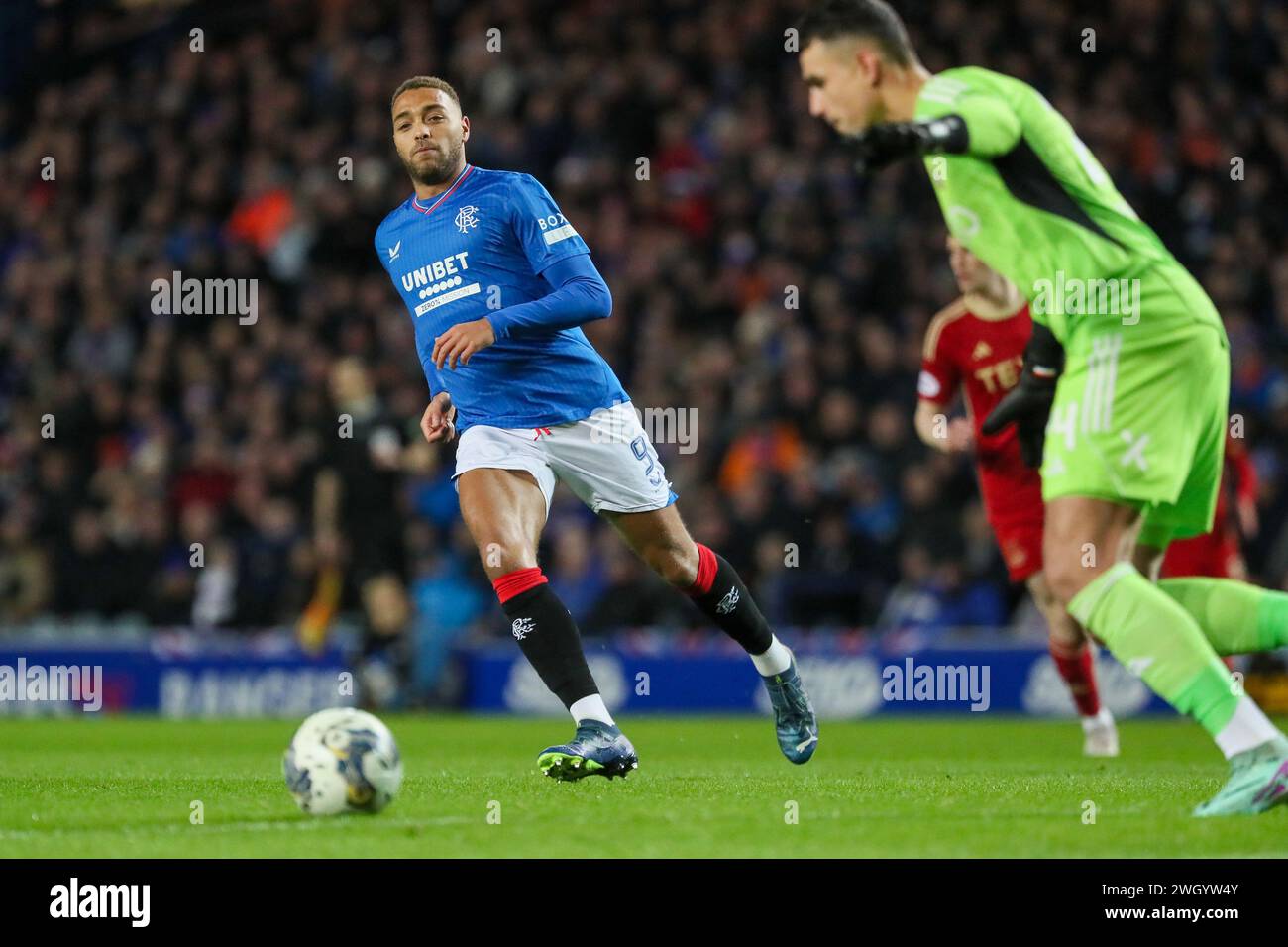 Glasgow, UK. 06th Feb, 2024. Rangers play against Aberdeen at Ibrox ...