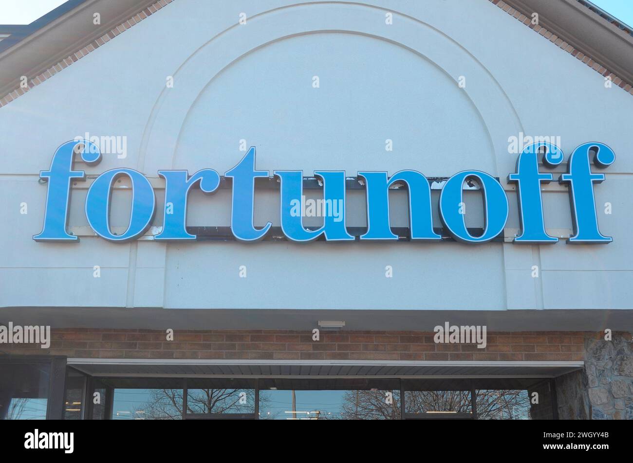 New York, United States. 06th Feb, 2024. The Fortunoff logo is seen on ...