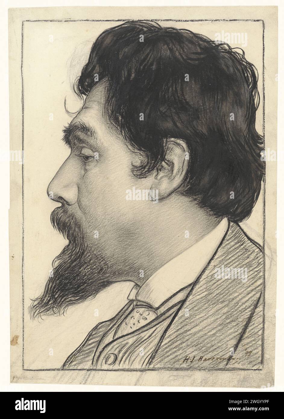 Portrait of Jan Toorop, Hendrik Johannes Haverman, 1899 drawing ...