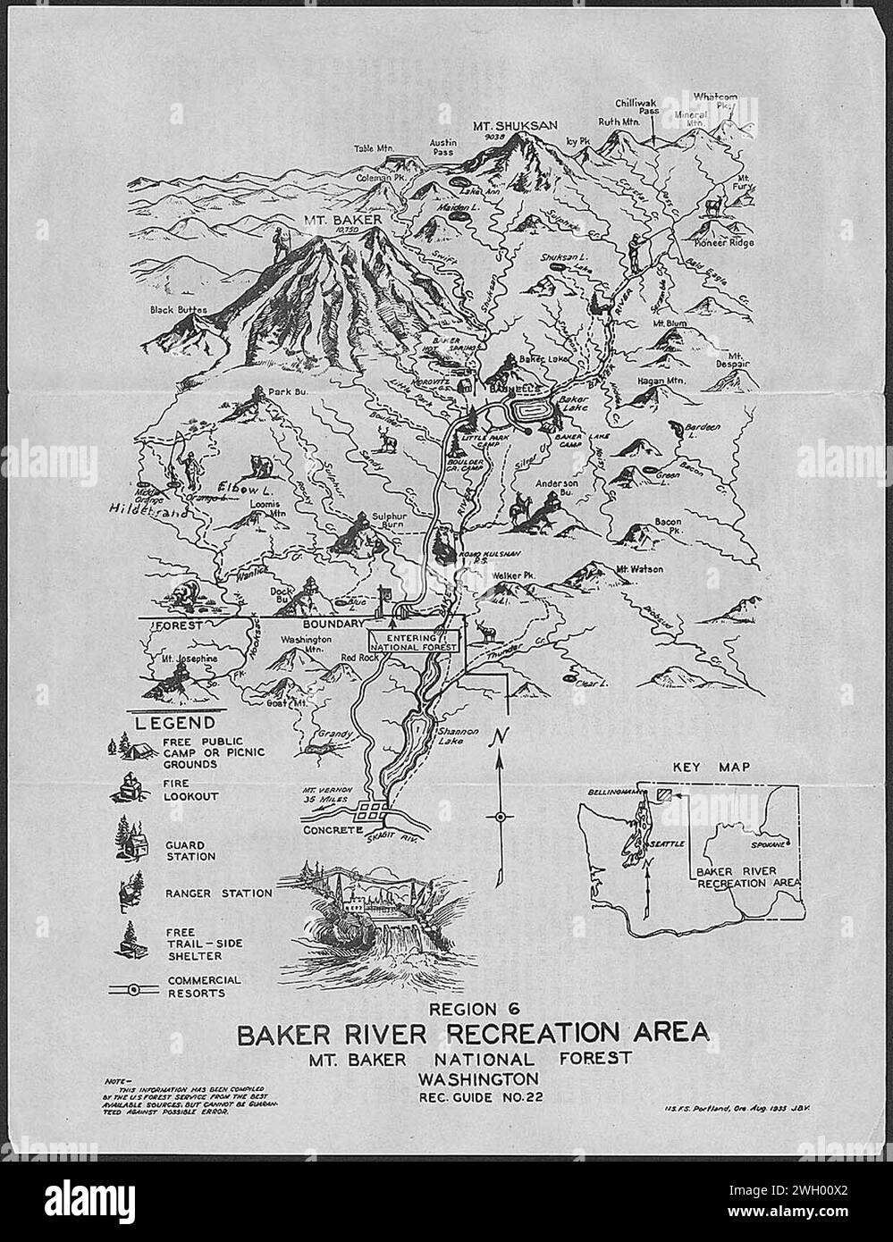 Baker River Recreation Area, Region 6, Guide -22, Washington, 1935 ...