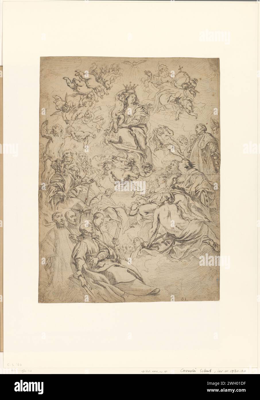 CREANT OF MARIA DOOR CHRISTIS, CORNELIS SCHUT (I), 1607 - 1655 drawing ...
