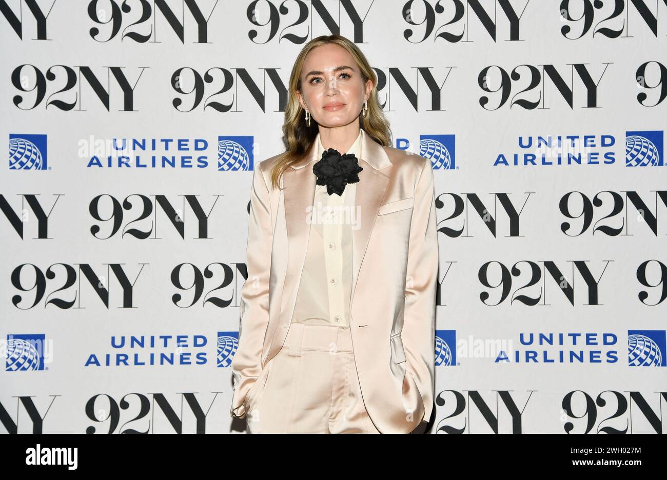 Emily Blunt poses backstage at The 92nd Street Y on Tuesday, Feb. 6 ...