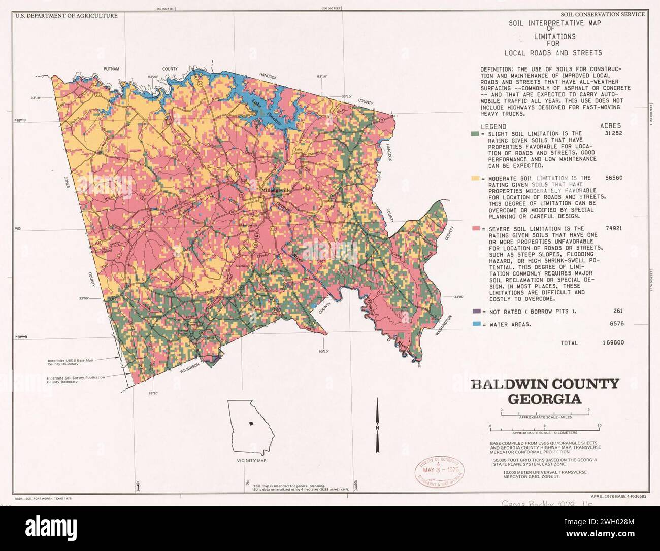 Baldwin County, Georgia - soil interpretive map of limitations for ...