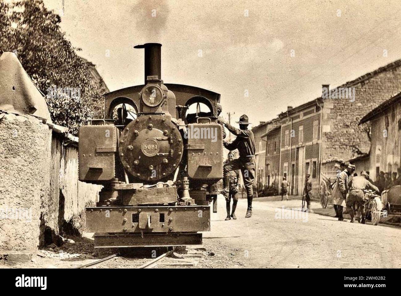 Baldwin steam locomotive at Cornieville during WW1 Stock Photo - Alamy