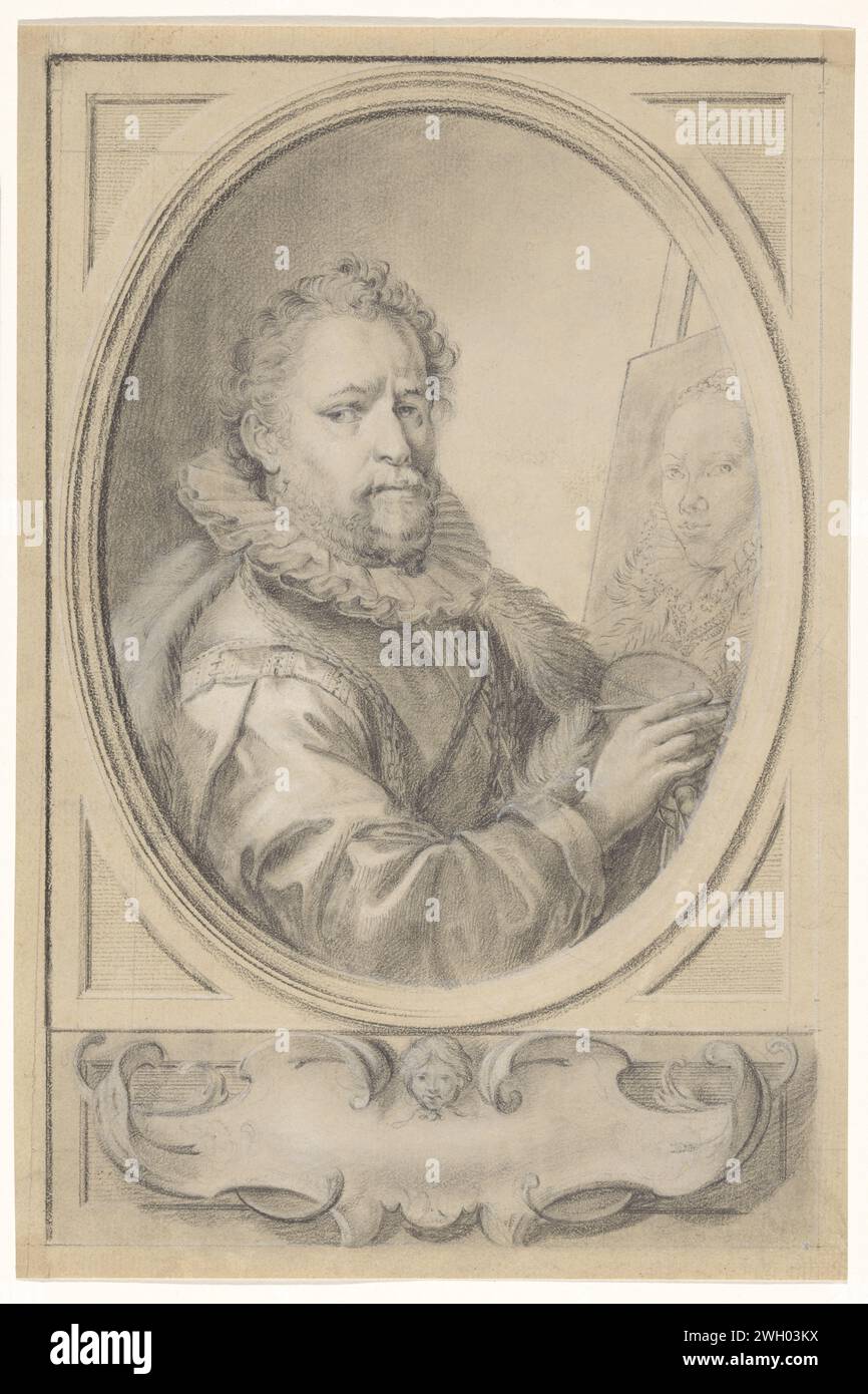 Portrait of Bartholomeus Spranger, the portrait of his wife painting ...