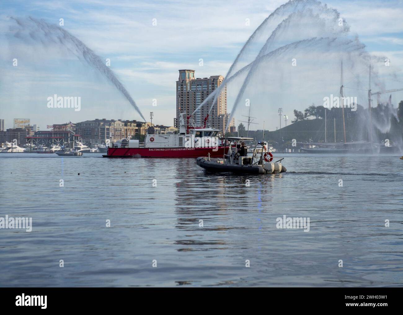 Baltimore fireboat celebrates fleet week Stock Photo - Alamy