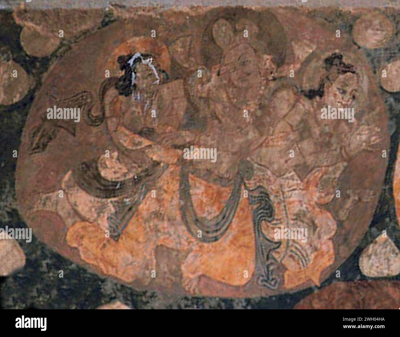 Bamiyan paintings of Celestial beings in the niche of the 55 meter ...