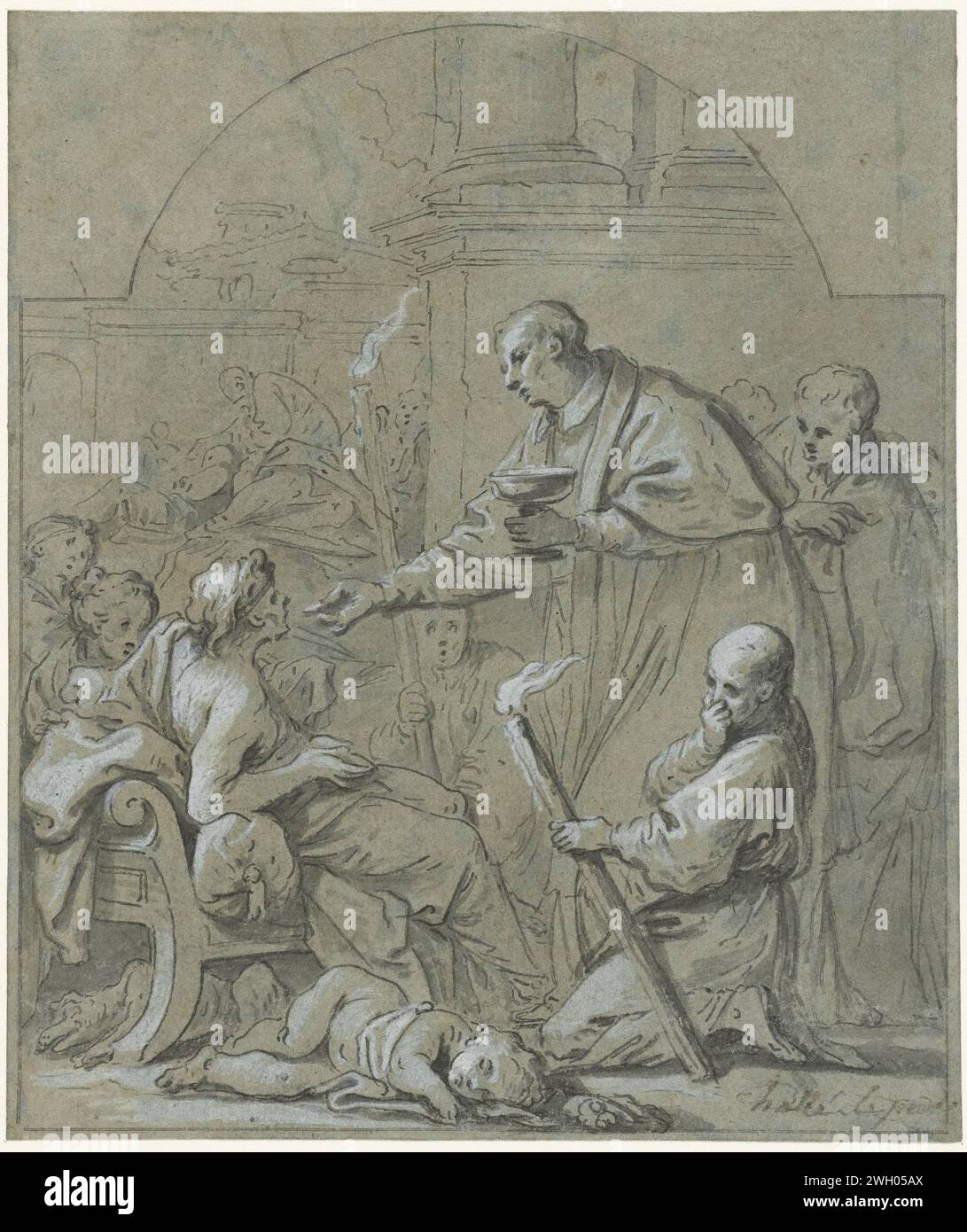 Holy Carolus Borromeus gives plague sufferers the last communion ...