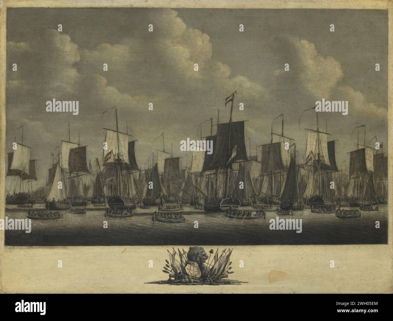 The Fleet Leaving the Port of Vlissingen, 1804, Engel Hoogerheyden ...