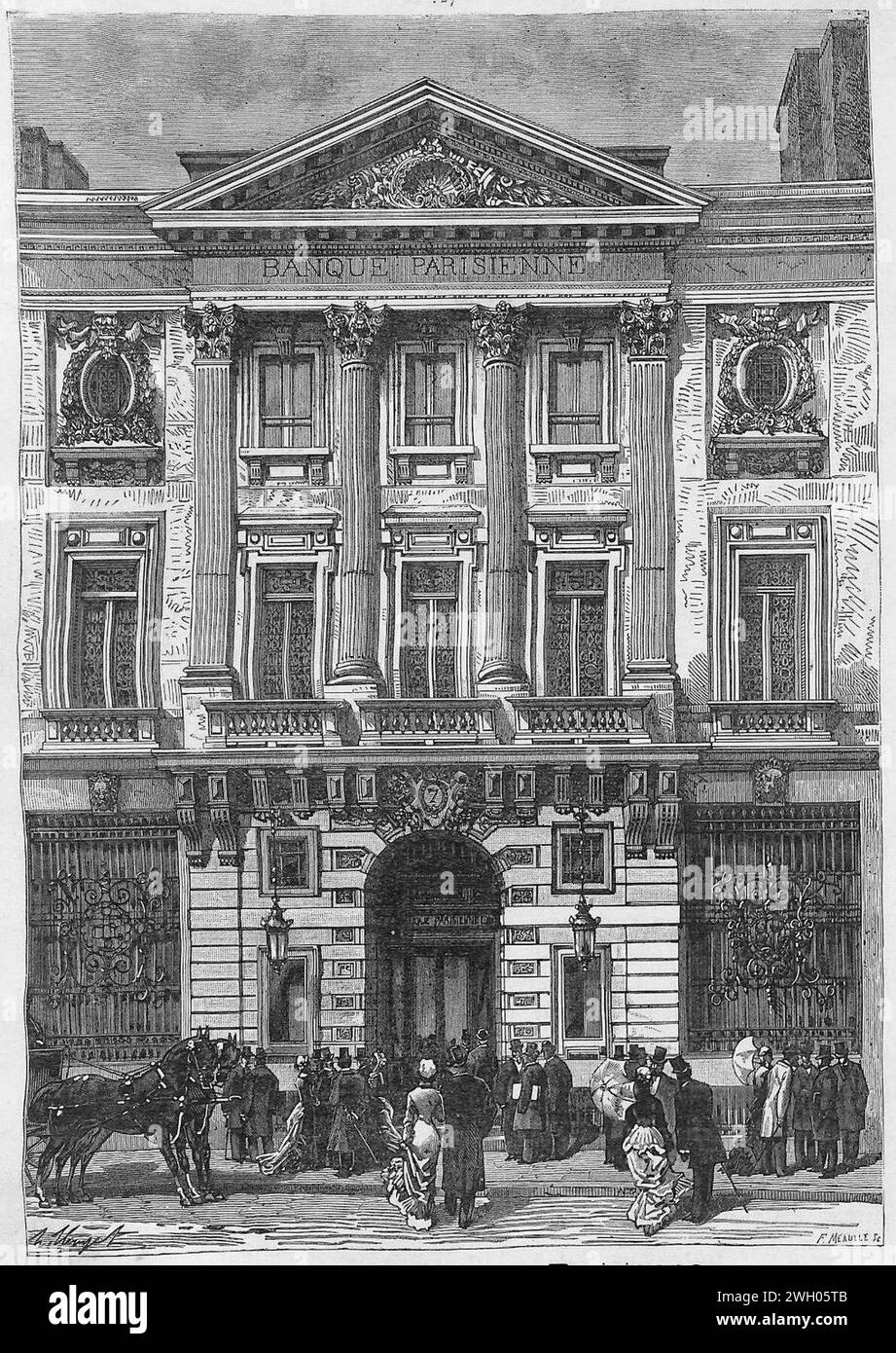 Banque parisienne, rue Chauchat Stock Photo - Alamy