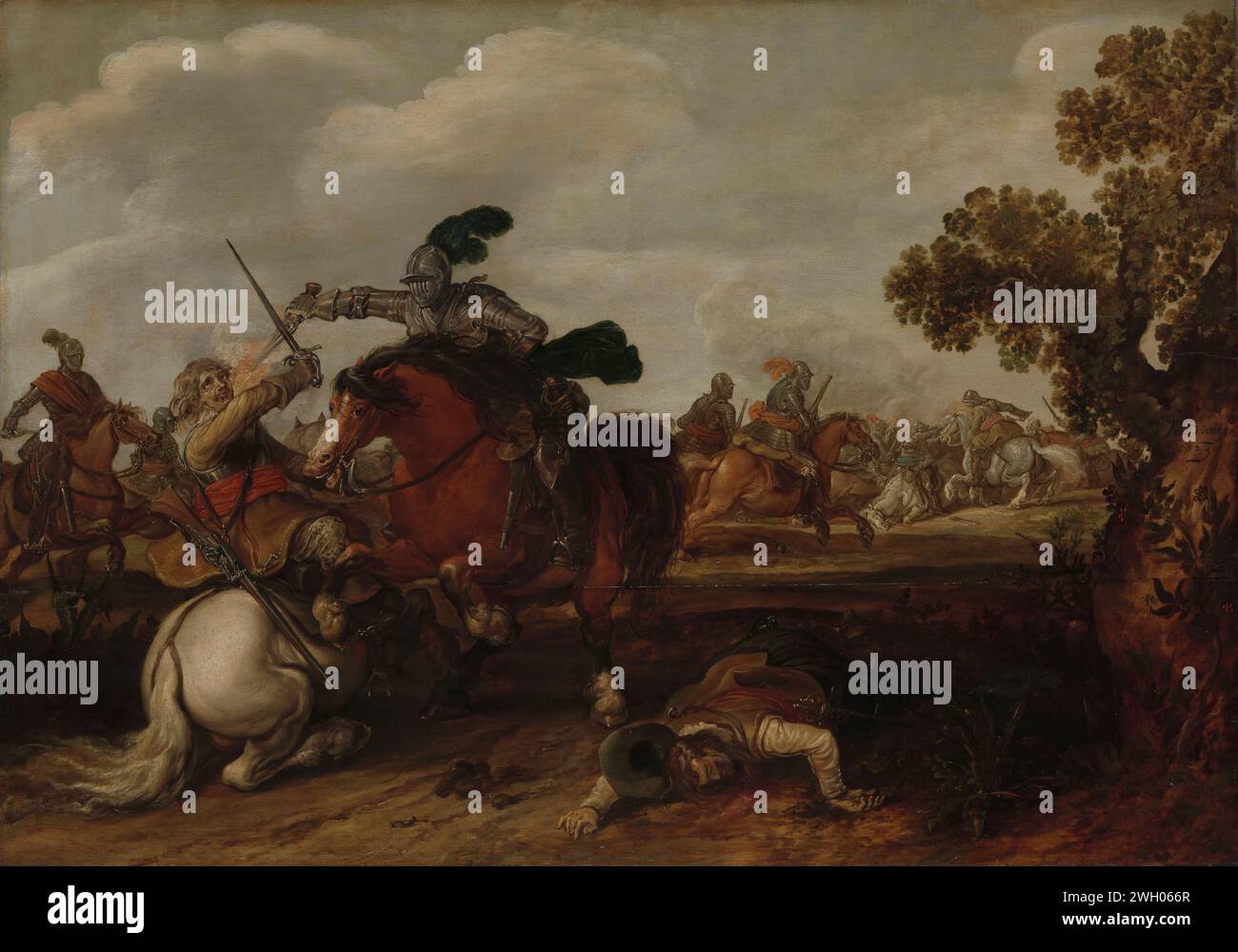 A Cavalry Charge, Jan Martszen de Jonge, 1629 painting Equestrian fight ...
