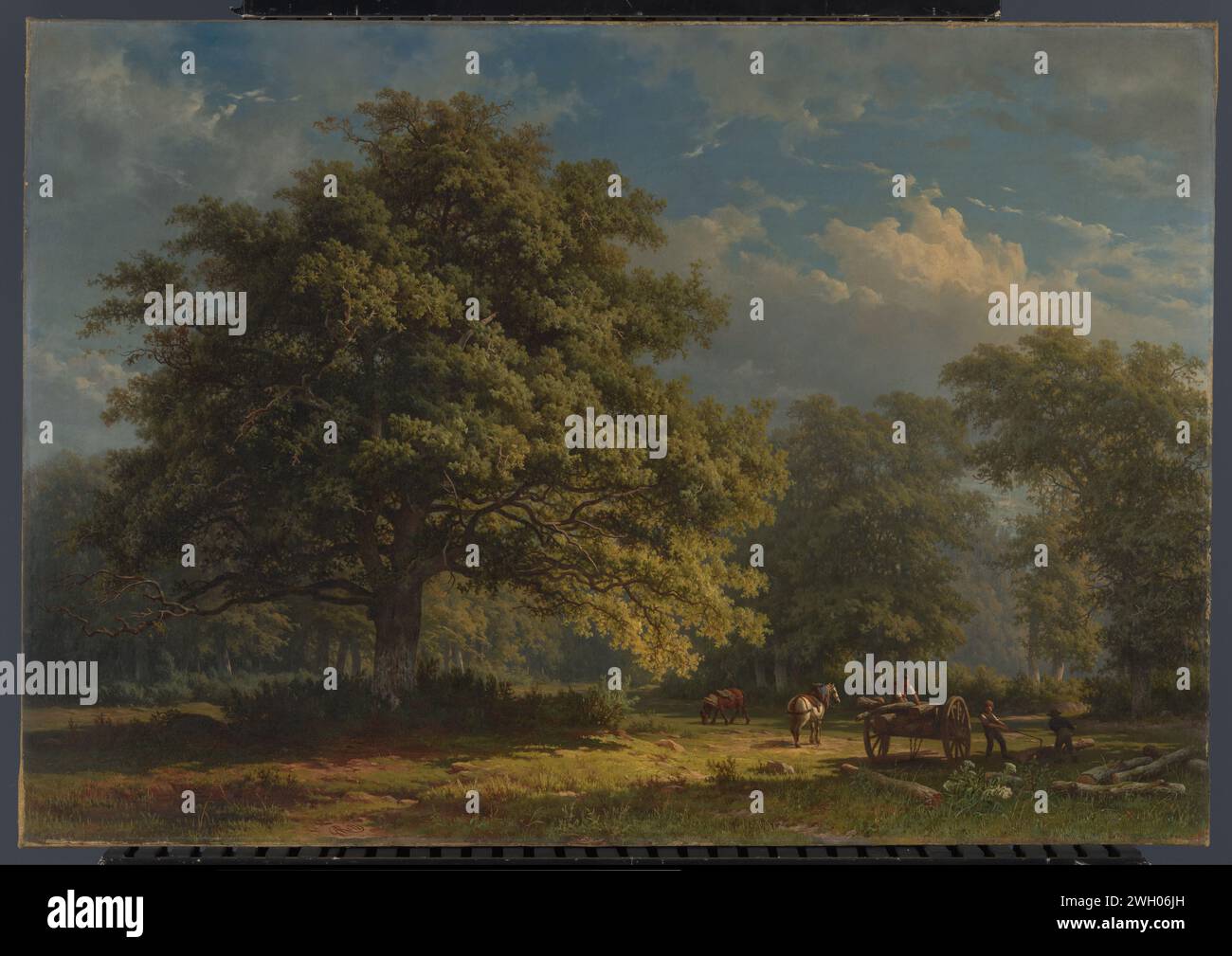 View in the Bentheim Forest, George Andries Roth, 1870 painting Face in ...