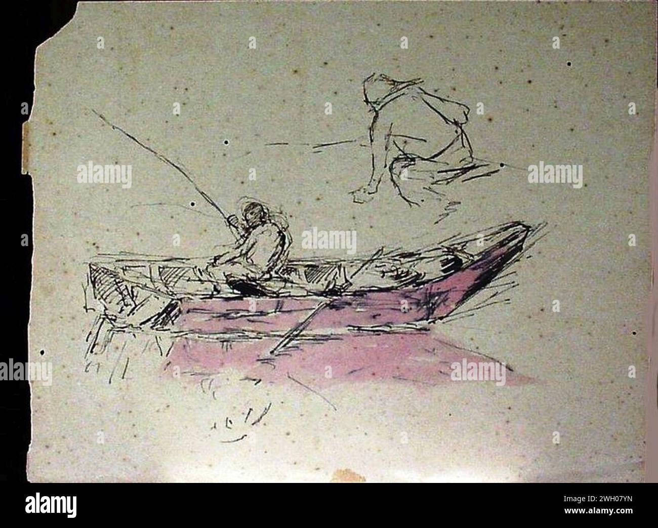 Barco com Pescador (MAP Stock Photo - Alamy