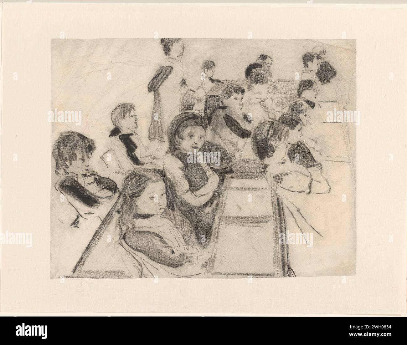 School class, Carel Adolph Lion Cachet, 1874 - 1945 drawing paper ...