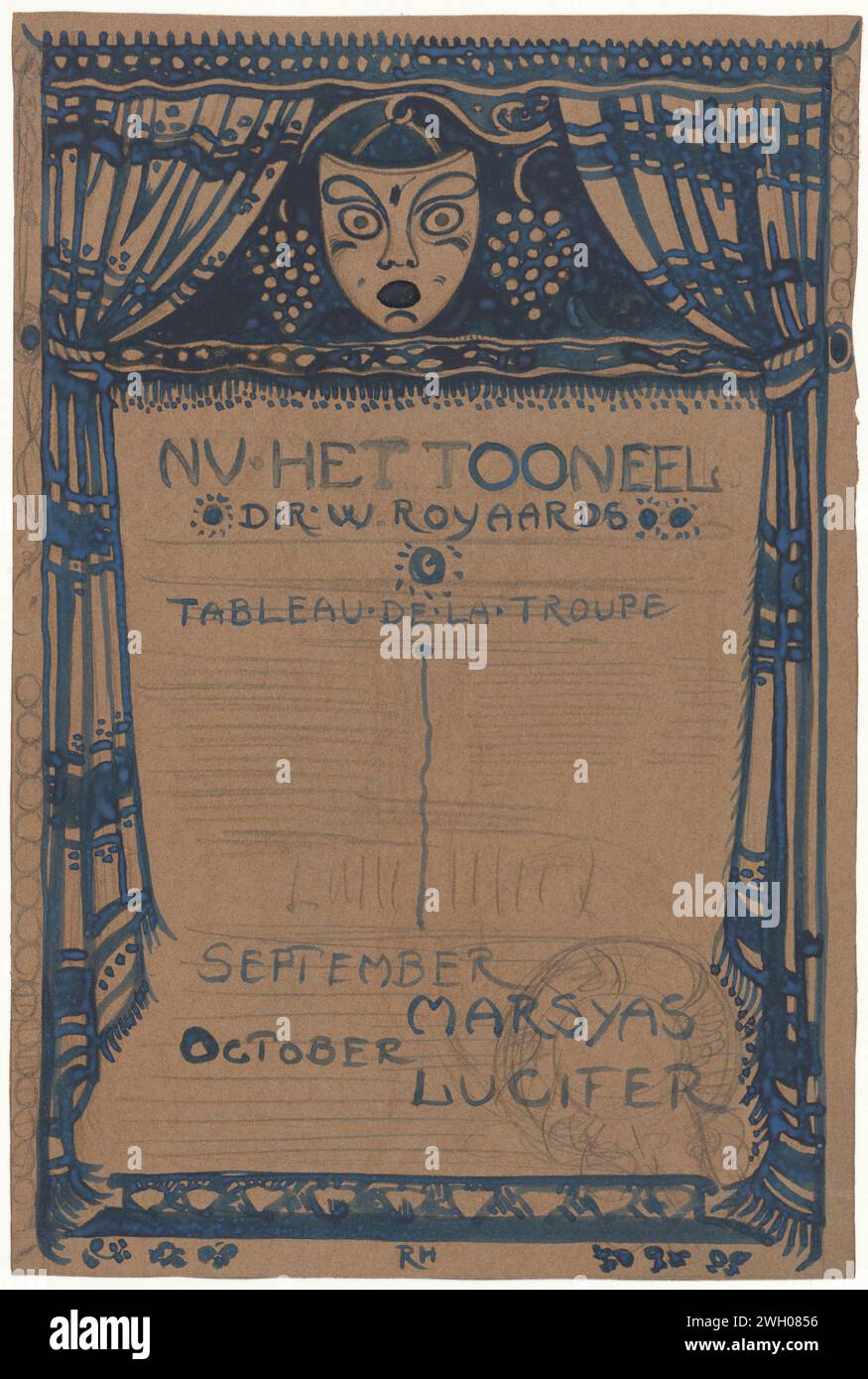 Design for poster tableau de la troupe from the theater, Richard ...