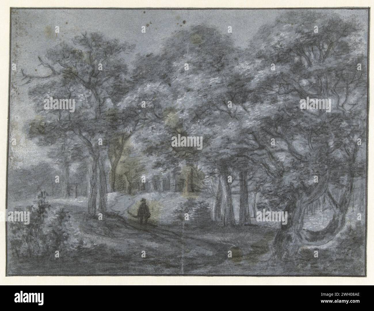 Face in the Hague forest, Simon de Vlieger, 1610 - 1653 drawing paper ...
