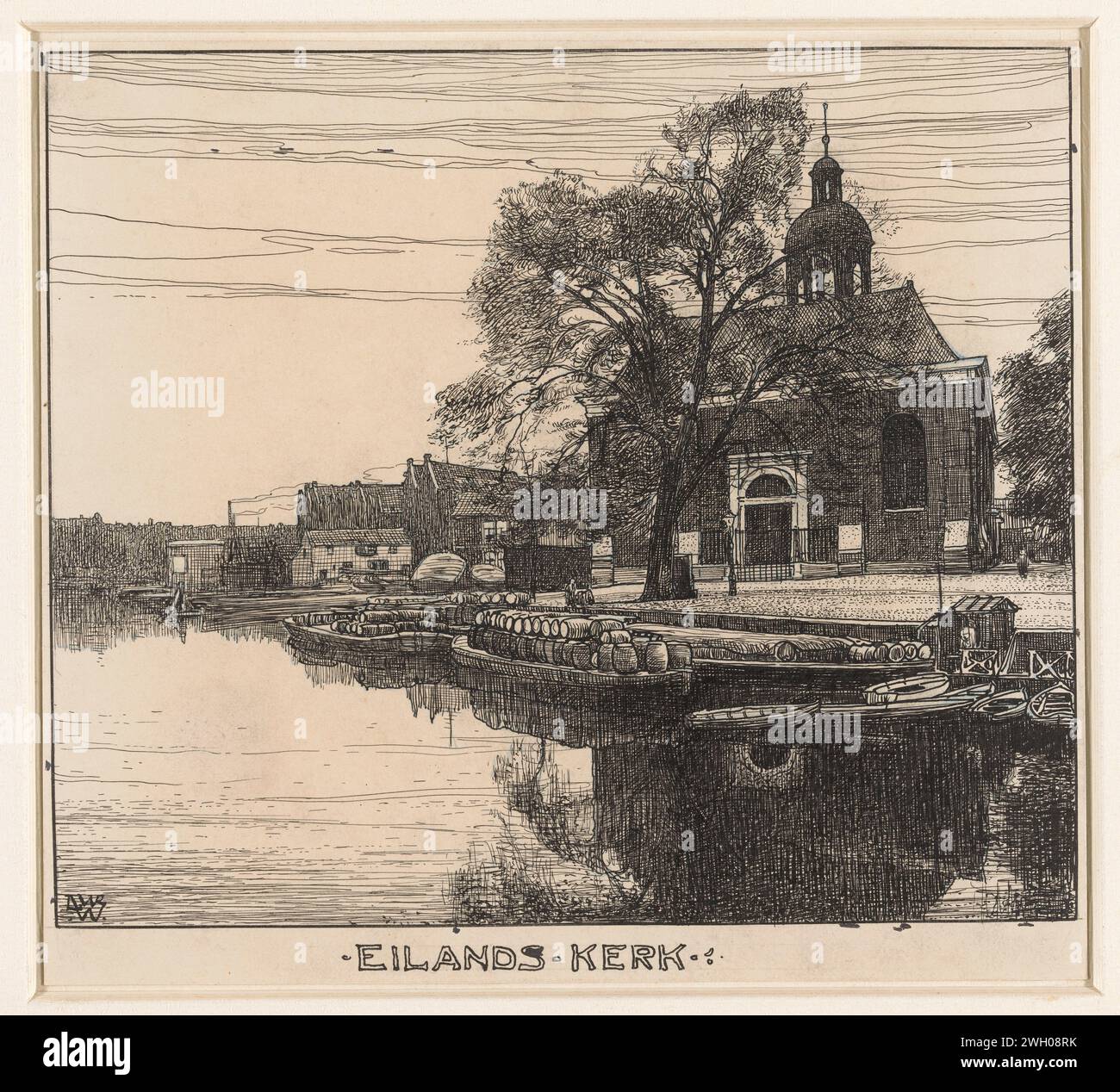 The Island Church in Amsterdam, Willem Wenckebach, 1870 - 1926 drawing ...