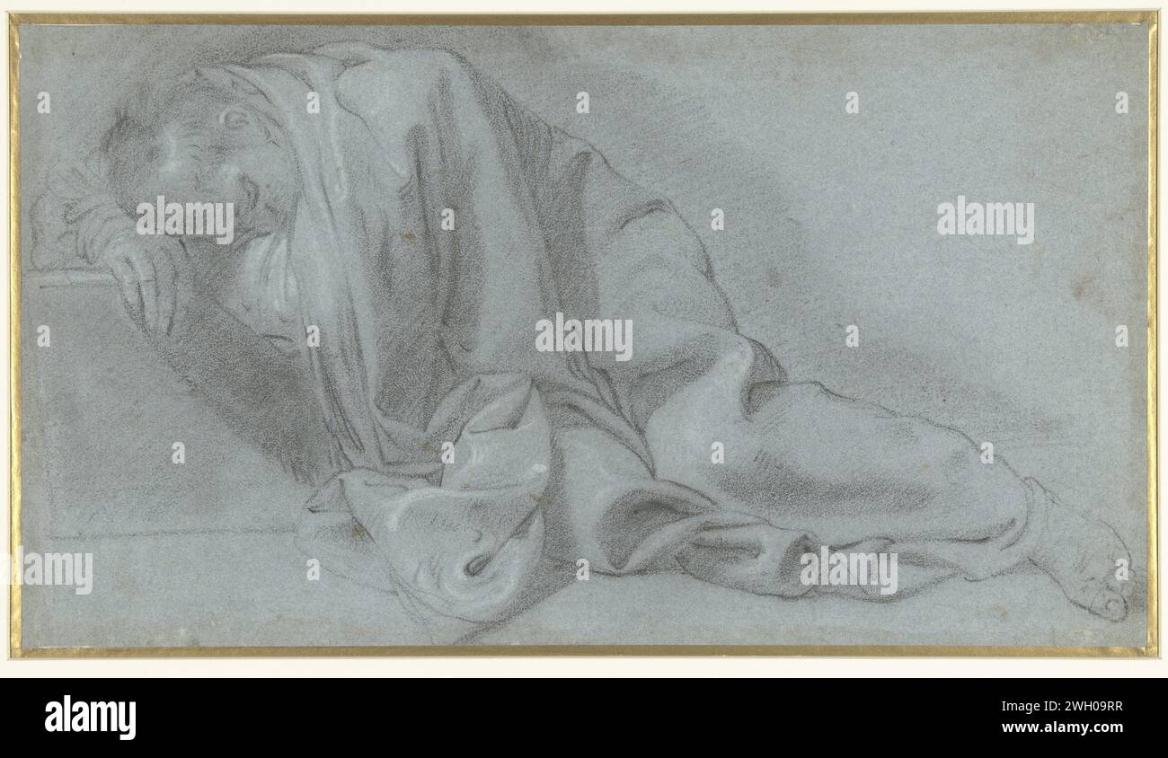 Study of a male model, Giacomo Cavedone, 1587 - 1660 drawing paper ...