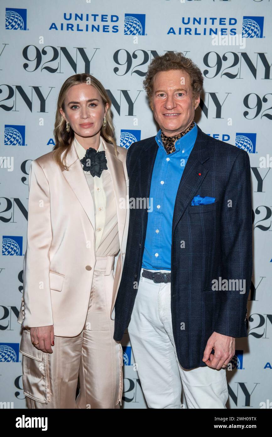 NEW YORK, NEW YORK - FEBRUARY 6: (L-R) Emily Blunt and Tom Kaplan ...