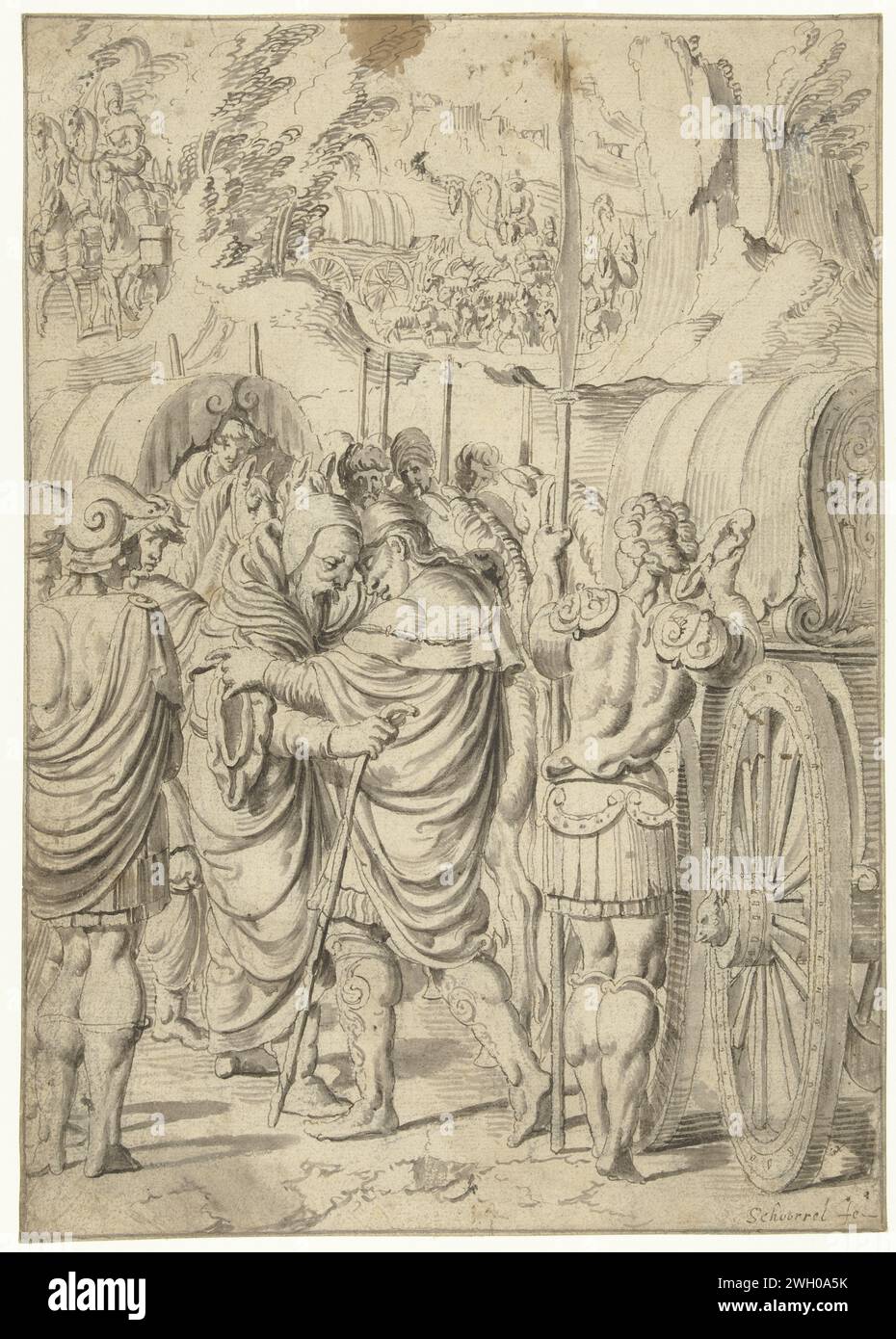 Meeting of Abraham and Melchizedek, Aertgen Claesz van Leyden, 1525 ...