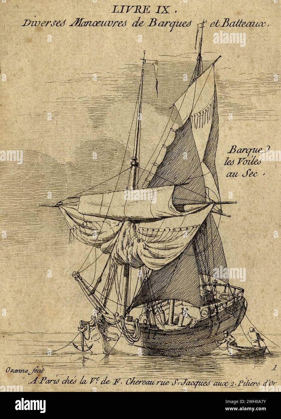 Barque, les voiles au sec (1813 Stock Photo - Alamy