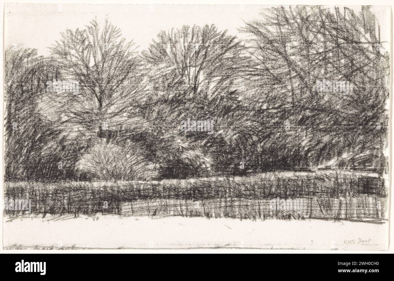 Boomrand, 1939 - 2009 drawing paper. groups of trees Stock Photo - Alamy