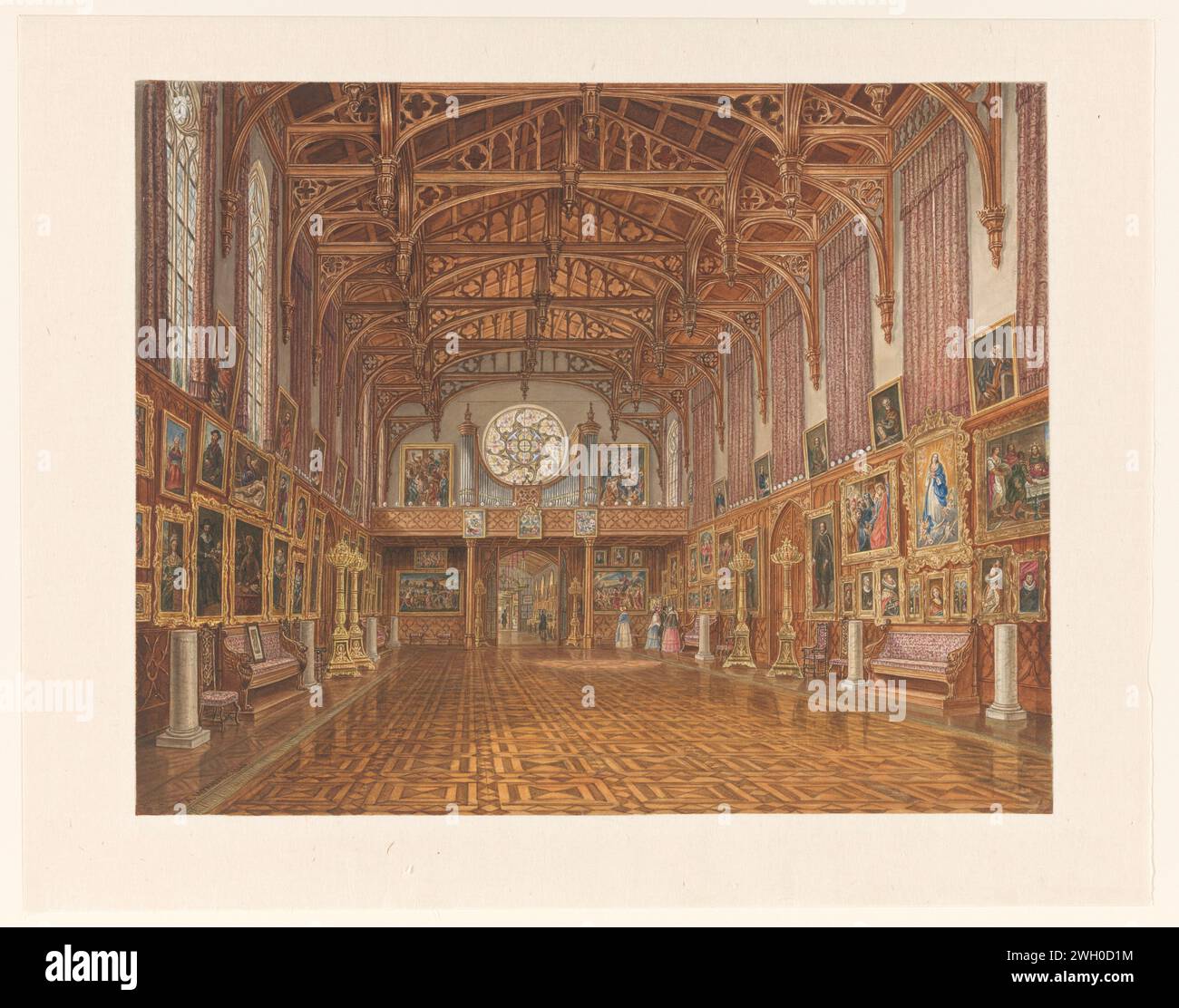 Interior of the Gothic Hall, Kneuterdijk Palace, The Hague, Augustus ...