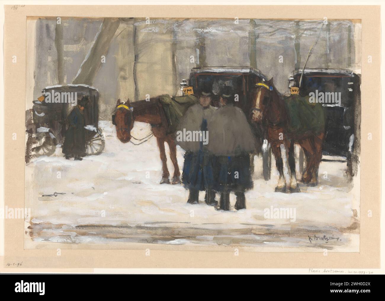 Carriage and carriers in the snow, Floris Arntzenius, 1874 - 1925 ...