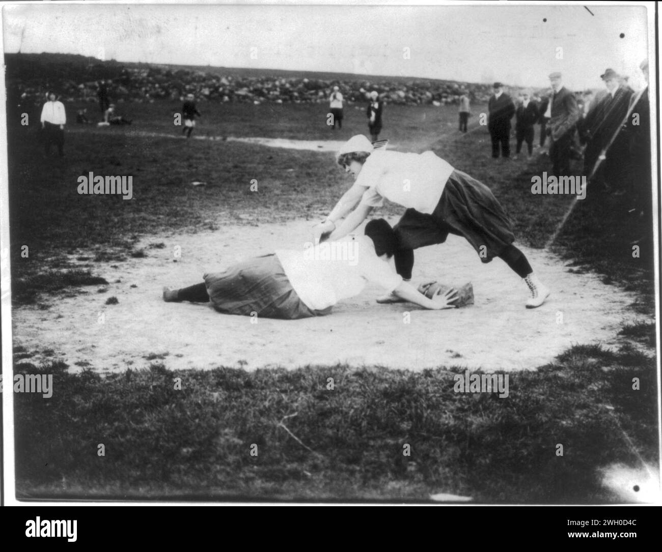 Baseball - New York Female ''Giants''- Miss Schnall, catcher, and Miss ...