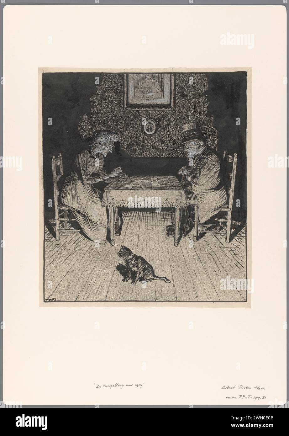 Design for a political cartoon: the prediction for 1917, Albert Hahn (I ...