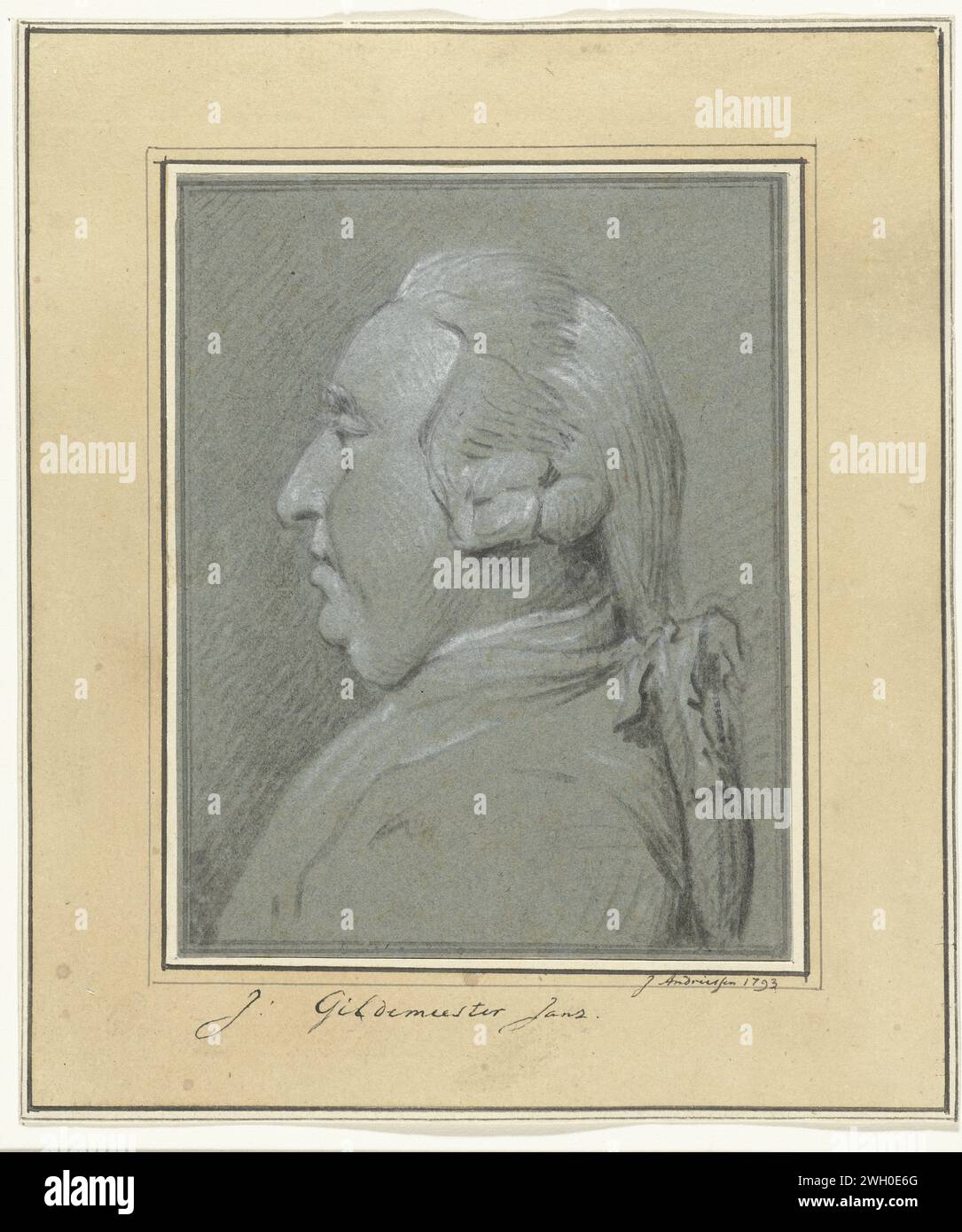Portrait of Jan Gildemeester, Jurriaan Andriessen, 1793 drawing paper ...