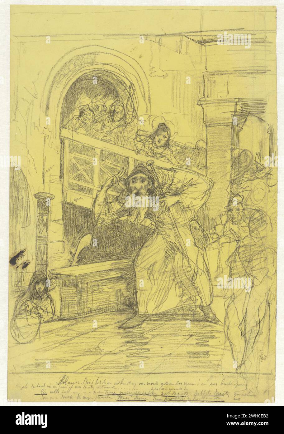 The Jew Shylock, walking through the streets, Jac van Looij, 1865 ...